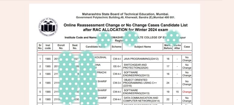 MSBTE Photocopy Rechecking Reassessment Result Live Now! | MSBTE New ...